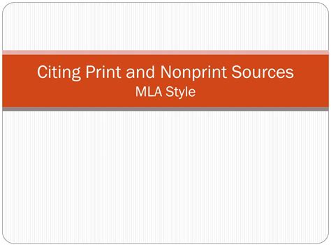 PPT Citing Print And Nonprint Sources MLA Style PowerPoint Presentation ID