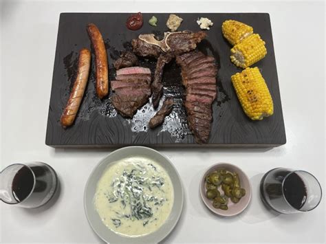 포터하우스티본 스테이크 만들기 스텐팬 굽기 시금치 크림 스피니치 레시피 초당옥수수 버터구이 소세지 가니쉬 집에서 간단하게 만들기 네이버 블로그