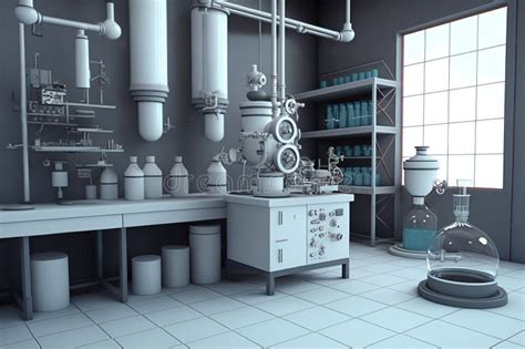 Laboratory Stylish Interior 3d Generative Ai Stock Illustration Illustration Of Surgery
