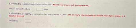 solved using the pert method review the following data for a