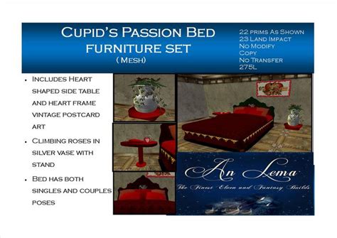Second Life Marketplace Cupids Passion Valentine Bed Set