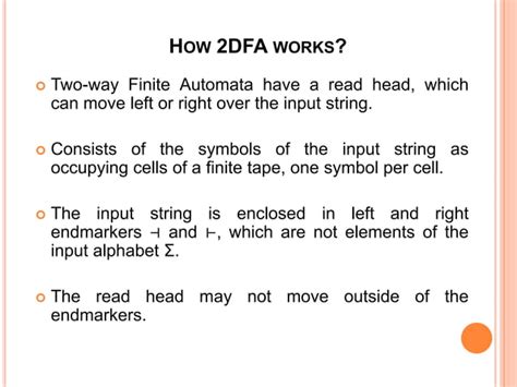 Two Way Deterministic Finite Automata Pptx Programming Languages Computing