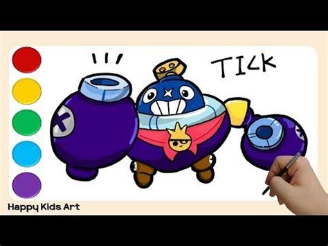 Drawing Tick New Brawler From Brawl Stars Easy Youtube