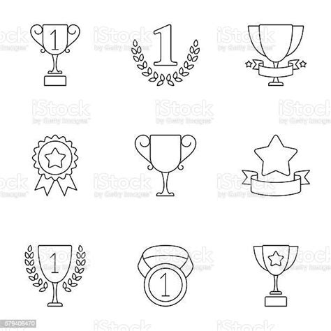 트로피 및 어워드란 아이콘 1위에 대한 스톡 벡터 아트 및 기타 이미지 1위 개체 그룹 검은색 Istock