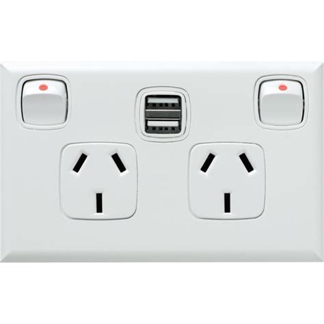 Hpm Excel Double Powerpoint With Dual Usb Charger Bunnings Warehouse