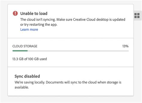 Unable To Sync Creative Cloud Files And Documents
