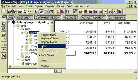Drilling Down And Drilling Up In Cognos PowerPlay