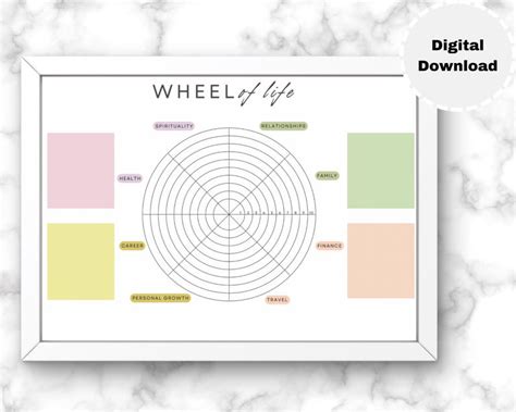 Wheel Of Life Printable Goals Planner Life Balance Wheel Life