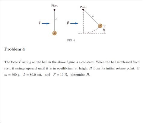 Solved Pivot Pivot L L 1 F 1 M H M Fig 4 Problem 4 The