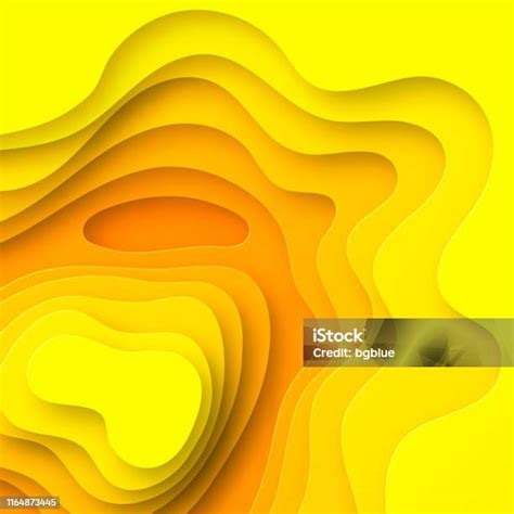 종이 컷 배경입니다 오렌지 노란색 추상파 모양 트렌디 한 3d 디자인 3차원 형태에 대한 스톡 벡터 아트 및 기타 이미지 3차원 형태 곡선 공란 Istock