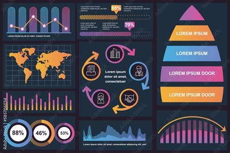 Set Of Infographic Elements Data Visualization Vector Design Template