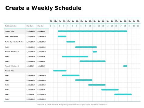 Create A Weekly Schedule Ppt Powerpoint Presentation Layouts Structure