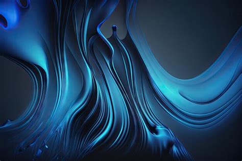 Premium Ai Image Blue Abstract Liquid Wave Background With Light And Shadow Effects Created