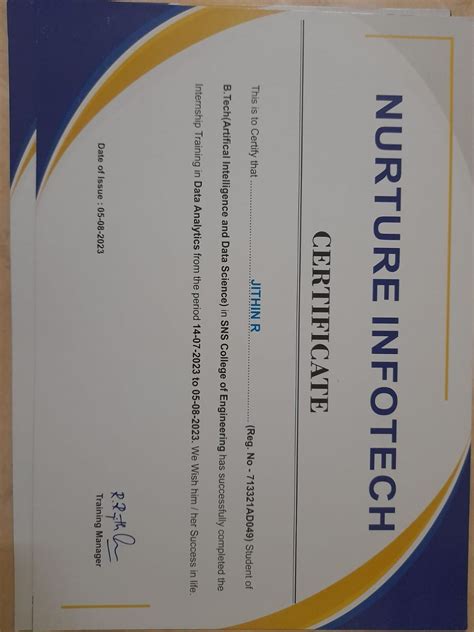 jithin r on linkedin i had done my internship in nuture infotech company and learnt about data…