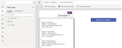 canvas app power fx parse and bind json collection to gallery