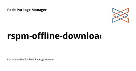 Rspm Offline Downloader Posit Package Manager