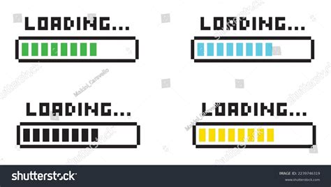 Pixel Art 8bit Loading Bar On Stock Vector Royalty Free 2239746319