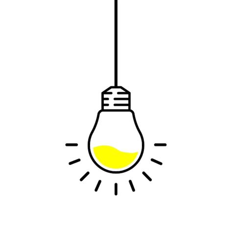 Premium Vector Hanging Light Bulb With Flash Icon Concept Of Simple