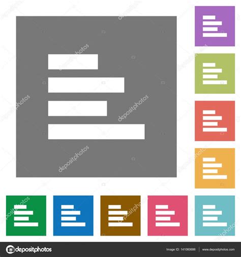 Text Align Left Square Flat Icons Stock Vector Image By ©renegadehomie 141060686
