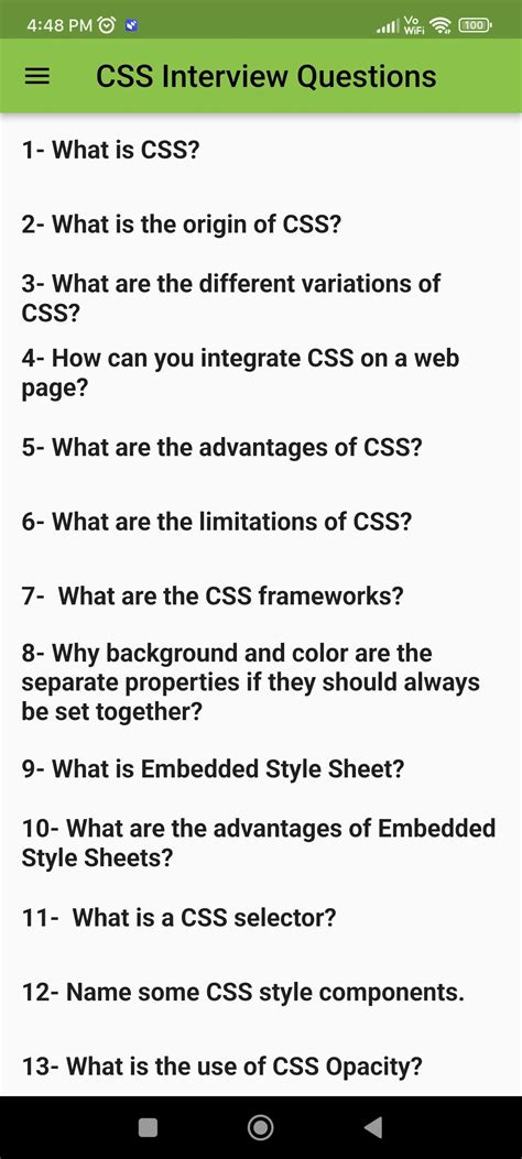 Css Interview Questions Apk For Android Download