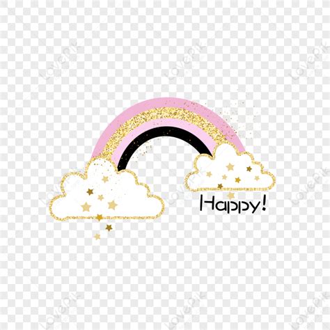 핑크 창의 만화 일러스트 무지개 라벨돈을 쓰다귀엽다 Png 일러스트 무료 다운로드 Lovepik