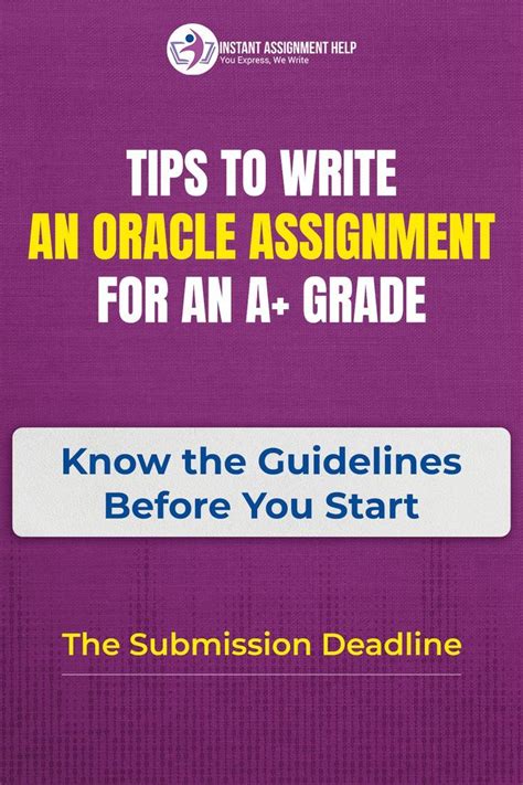 A Purple Book Cover With The Title Tips To Write An Oracle Assignment For An A Grade