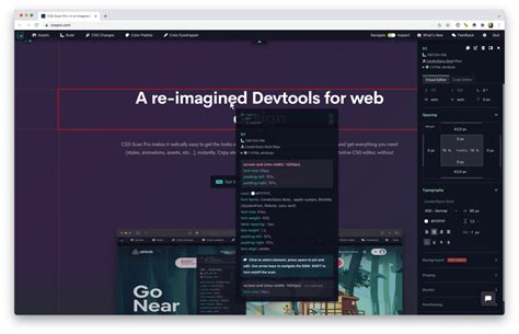 css scan pro — a re imagined devtools for web design