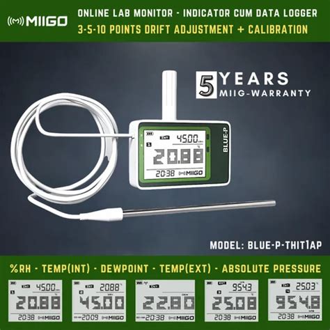 LAB MONITOR Humidity Temperature Dewpoint Absolute Pressure Indicator Cum Data Logger From
