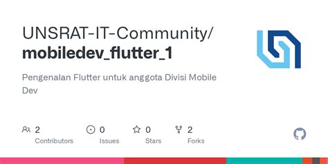 Github Unsrat It Communitymobiledevflutter1 Pengenalan Flutter
