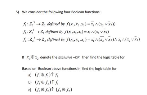 Solved We Consider The Following Four Boolean