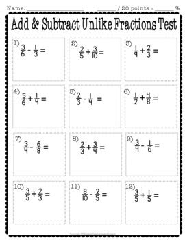 Fractions Bundle Identify Multiply Add Subtract Simplify Fractions Off