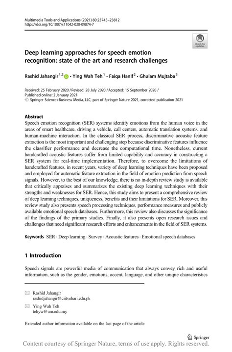 Deep Learning Approaches For Speech Emotion Recognition State Of The