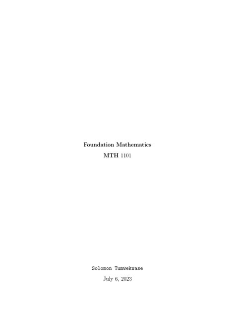 Foundation Mathematics 5 Pdf Quadratic Equation Numbers