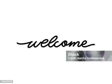 환영 흰색 배경에 고립 된 손으로 쓴 글자 포스터 소셜 네트워크 배너 카드에 대한 벡터 템플릿 개념에 대한 스톡 벡터 아트 및