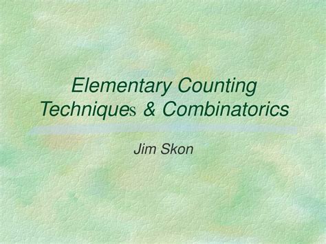 PPT Elementary Counting Technique S Combinatorics PowerPoint Presentation ID