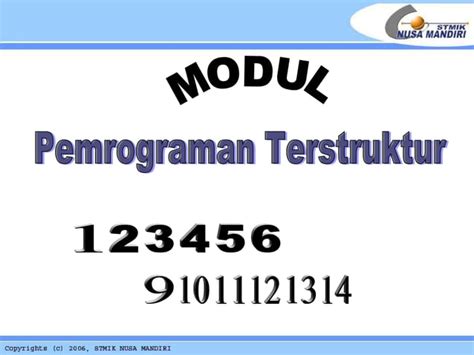 Modul Pemrograman Terstruktur Ok Ppt