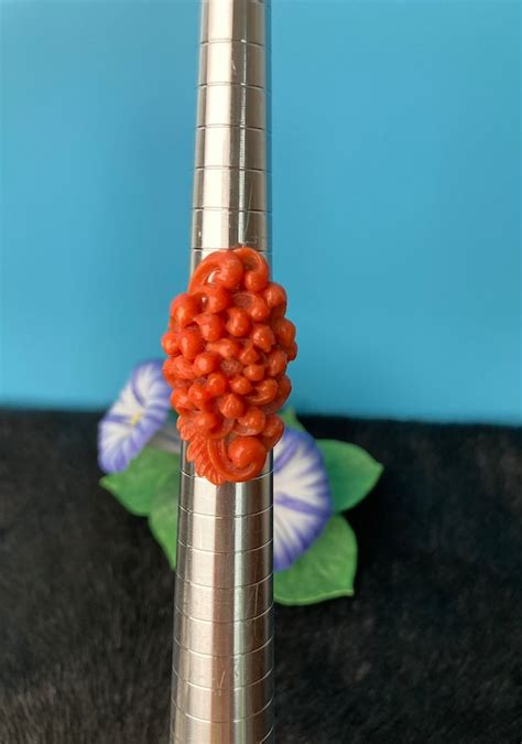 Vintage Molded Celluloid Floral Gem