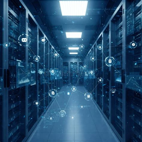 Network Security Protecting Data Center Servers With Futuristic Hud