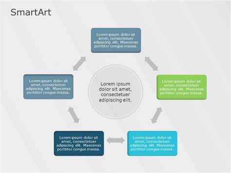 Smartart Cycle Diverging Arrows 5 Steps