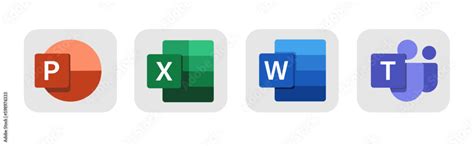 Microsoft Word Ms Excel And MS Powerpoint Logo Icon Transparent Png