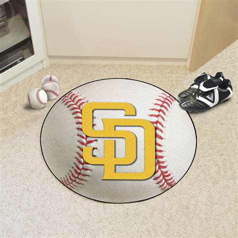 27 San Diego Padres Roundel Navy Round Mat Floor Rug Area Rug Mlb