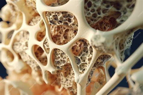 Vista Ampliada De La Estructura ósea Bajo El Microscopio Foto Premium