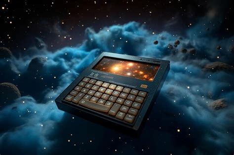 Calculator Floating In Outer Space Premium Ai Generated Image