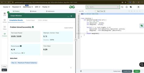 100daysofcode 160dayschallenge Geeksforgeeks Codingjourney