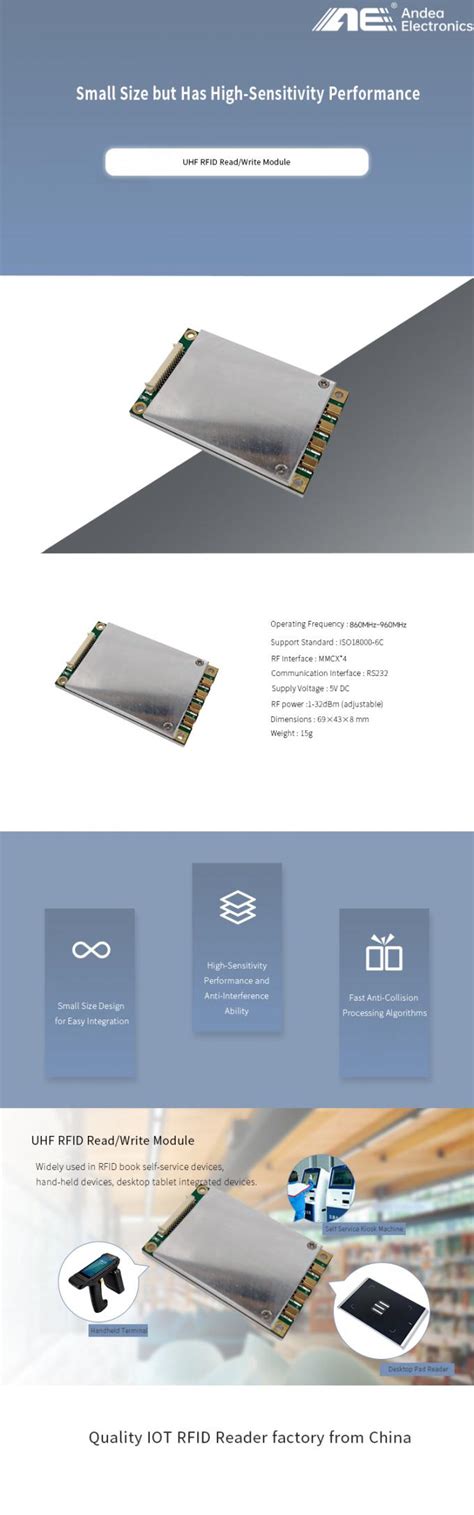Uhf Rfid Reader Writer Module Iso 18000 6c Epc Global Gen2 860mhz~960mhz For Ic Card Printers