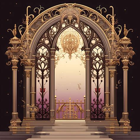 Premium Photo Watercolor Of Renaissance Arch Gate Intricately Carved