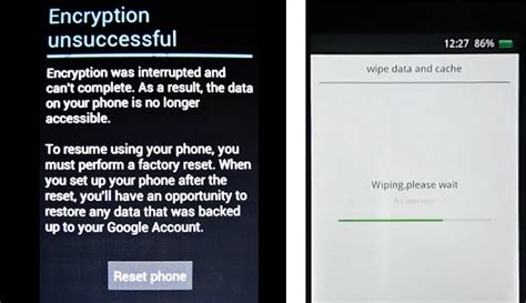 how do i fix encryption unsuccessful error on android