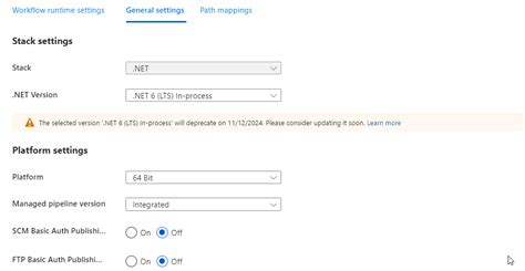 Logic App Standard The Selected Version NET 6 LTS In Process Will