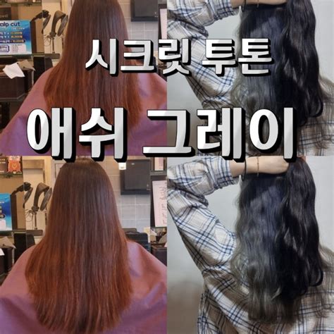 시크릿 투톤 탈색 2회 후 애쉬그레이 염색으로 예쁘게 변신 하였습니다 네이버 블로그