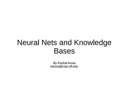neural network in knowledge bases ppt